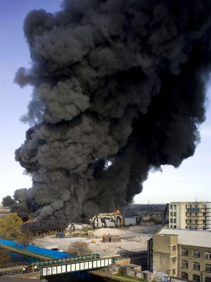 Huge Pall Smoke Fire Waterden Road Editorial Stock Photo - Stock Image ...