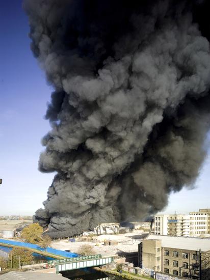 Huge Pall Smoke Fire Waterden Road Editorial Stock Photo - Stock Image ...