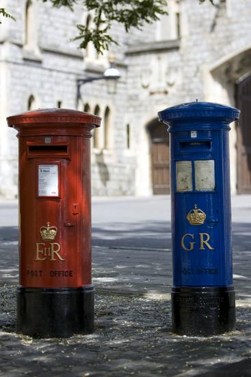 Red Blue Traditional Style Letter Boxes Editorial Stock Photo - Stock ...