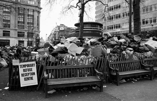 Rubbish Garbage Piled Leicester Square Temporary Editorial Stock Photo ...