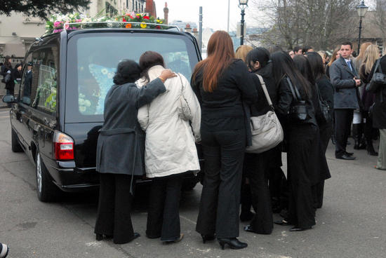 Mourners Hearse Carrying Meredith Kerchers Coffin Editorial Stock Photo ...