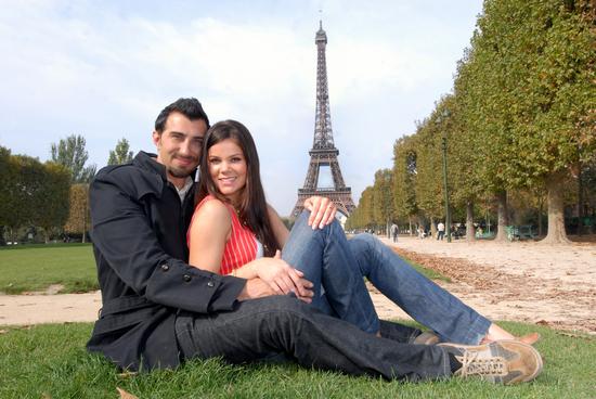 Brooke Howardsmith Amber Peebles Near Eiffel Editorial Stock Photo ...