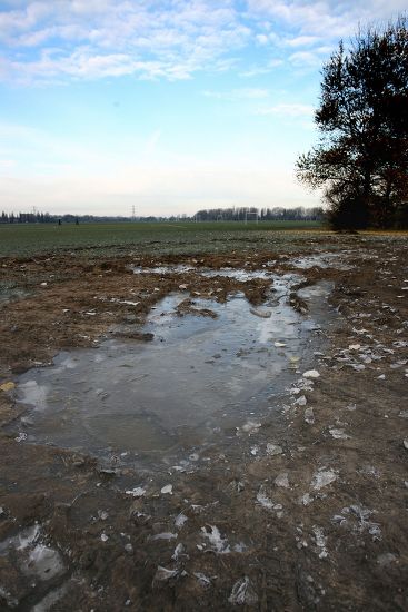 Frozen Puddle Seen On Frosty Pitch Editorial Stock Photo - Stock Image ...