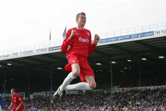 Peter Crouch Celebrates His Goal Liverpool Editorial Stock Photo ...