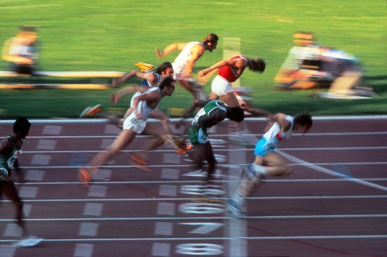 100m Finish Line Mens Athletics 1990 Editorial Stock Photo - Stock ...