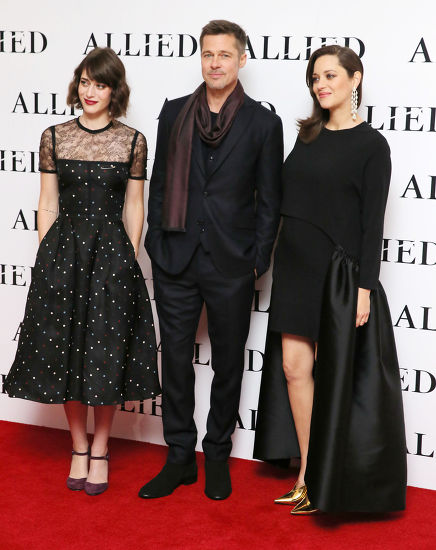 Lizzy Caplan Brad Pitt Marion Cotillard Editorial Stock Photo - Stock ...
