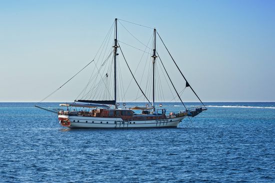 Sailing Boat Two Masts Red Sea Editorial Stock Photo - Stock Image ...