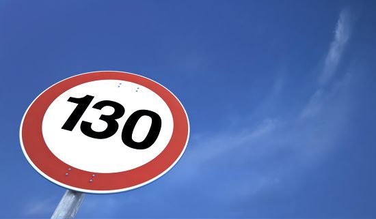 Traffic Sign Speed Limit 130 Kmh Editorial Stock Photo - Stock Image ...