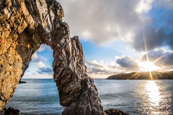 Natural Rock Arch Coast Porth Wen Editorial Stock Photo - Stock Image ...