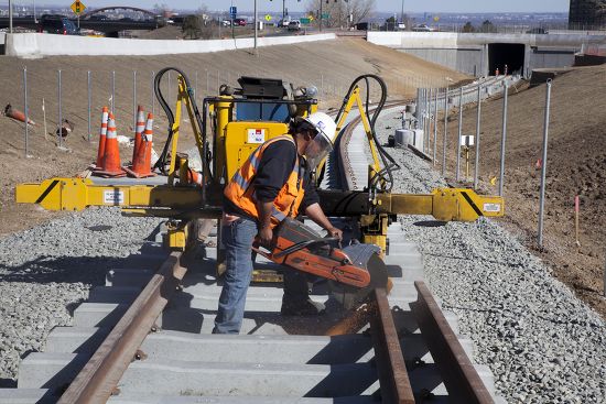 Worker Building Light Rail Urban Transit Editorial Stock Photo - Stock ...