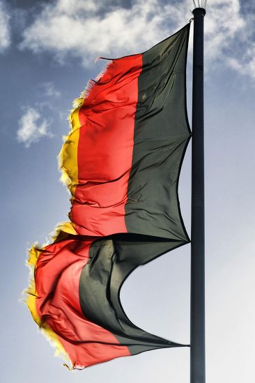 Tattered German Flag Flying Wind Symbolic Editorial Stock Photo - Stock ...