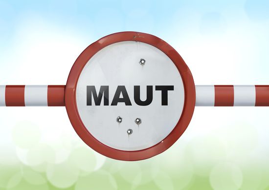 Sign Maut German Toll Closed Gate Editorial Stock Photo - Stock Image ...