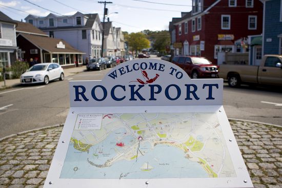 Welcome Sign Small Fishing Village Rockport Editorial Stock Photo ...