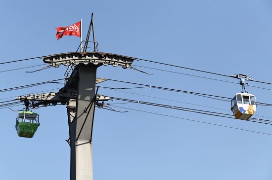 Rheinseilbahn Cable Car Over Rhine Cologne Editorial Stock Photo ...