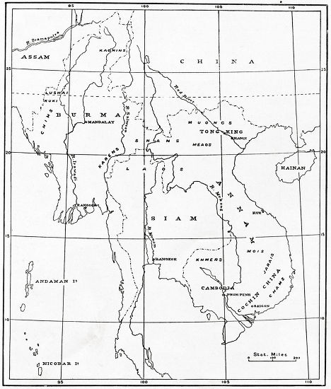 Map Indochinese Peninsula C 1900 Indochina Editorial Stock Photo ...