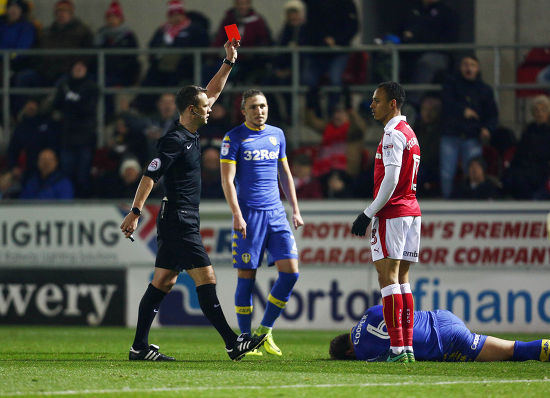 Referee Mr Stuart Attwell Shows Peter Editorial Stock Photo - Stock ...