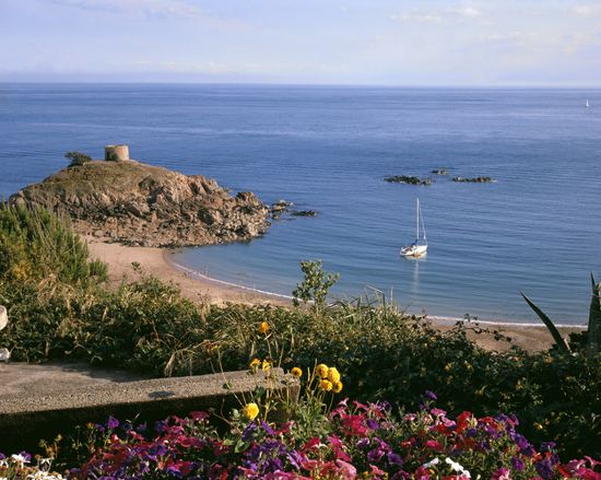 View Over Bay Cliffs Portelet Bay Editorial Stock Photo - Stock Image ...