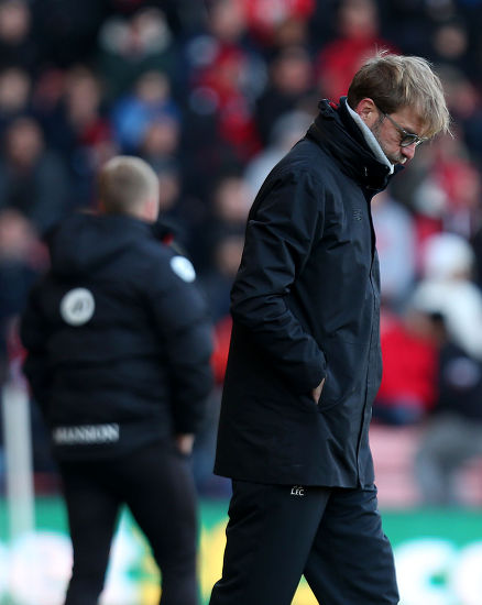 Liverpool Manager Jurgen Klopp Looks Dejected Editorial Stock Photo ...