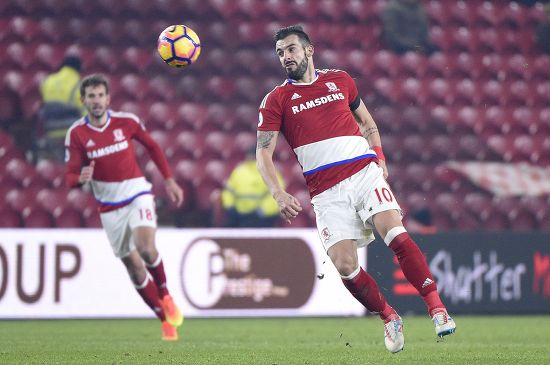 Alvaro Negredo Middlesbrough During Premier League Editorial Stock ...