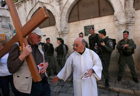 Christian Pilgrims Carry Large Wooden Cross Editorial Stock Photo ...
