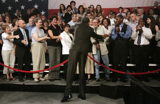 Us President Barack Obama Greets Crowd Editorial Stock Photo - Stock ...