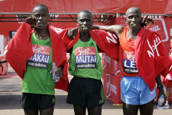 Kenyans Patrick Makau Third Place Emmanuel Editorial Stock Photo ...