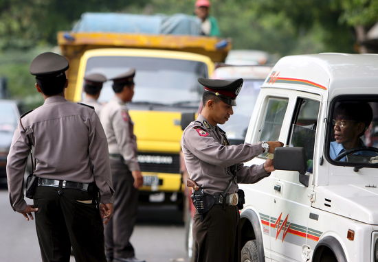 Indonesian Police Check Identity Driver Police Editorial Stock Photo ...