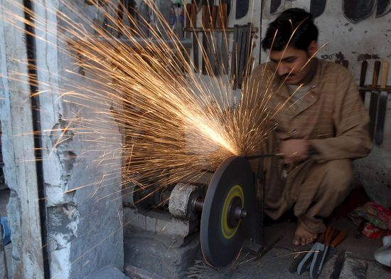 Blacksmith Sharpens Instruments Used Slaughter Permissible Editorial ...