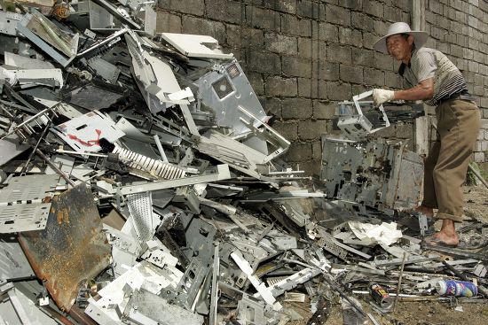 Workers Dismantle Computers Printers Other Electronic Editorial Stock ...