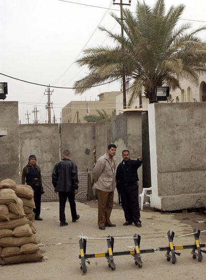 Iraqi Security Men Stand Guards Outside Editorial Stock Photo - Stock ...