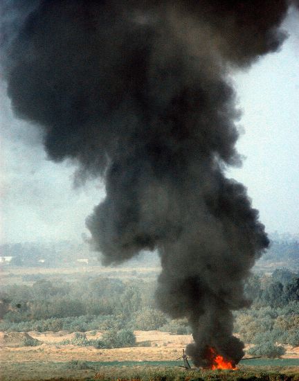 Us Blackhawk Helicopter Burns After Appears Editorial Stock Photo ...