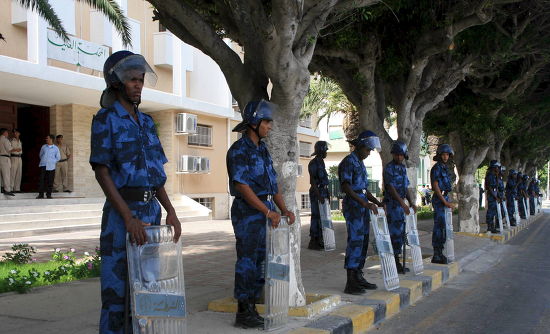 Libyan Police Officers Guard Outside Libyas Editorial Stock Photo ...