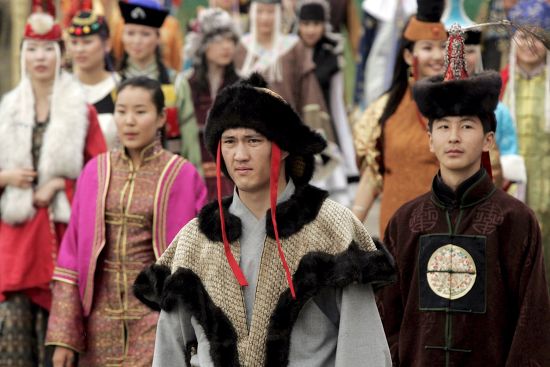 Mongolian People Dress Traditional Attire While Editorial Stock Photo ...