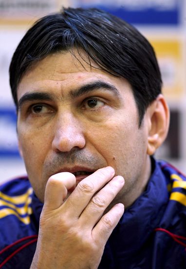 Romanias Coach Victor Piturca During Press Editorial Stock Photo ...
