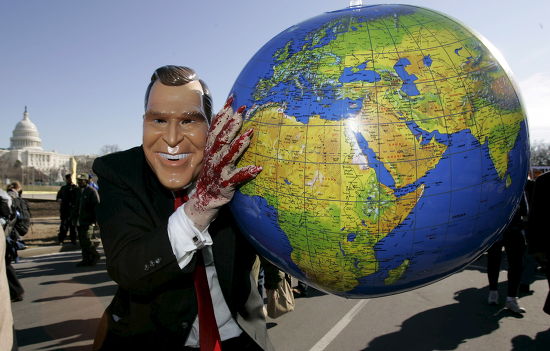 Demonstrator Wearing George Bush Mask Takes Editorial Stock Photo ...