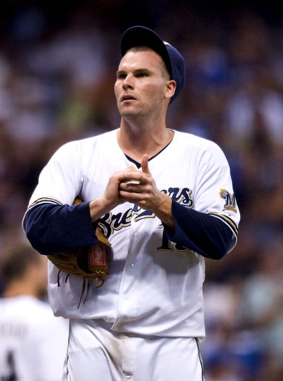 Milwaukee Brewers Pitcher Ben Sheets Reacts Editorial Stock Photo ...