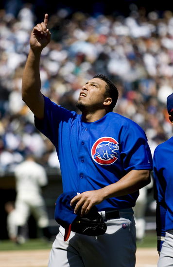 Chicago Cubs Pitcher Carlos Zambrano Points Editorial Stock Photo ...