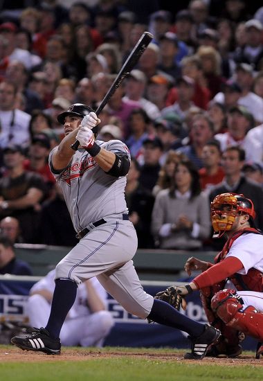 Cleveland Indians Ryan Garko Follows Through Editorial Stock Photo ...