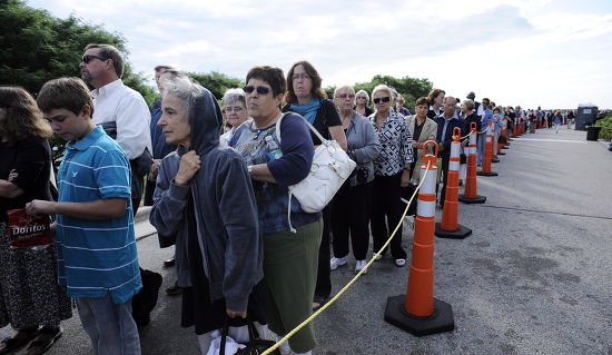 Long Line People Wait Outside John Editorial Stock Photo - Stock Image ...