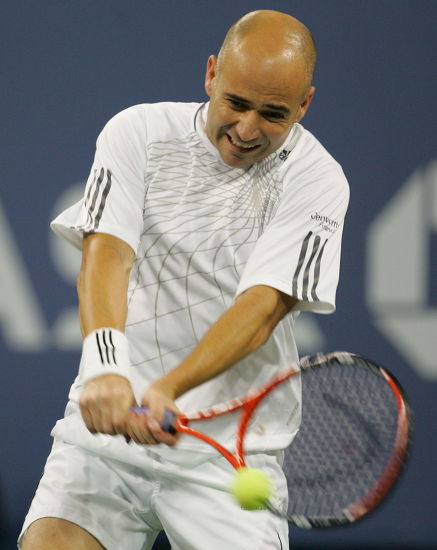 Andre Agassi Us Hits Backhand Return Editorial Stock Photo - Stock ...