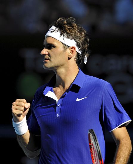 Roger Federer Switzerland Pumps Fist During Editorial Stock Photo ...