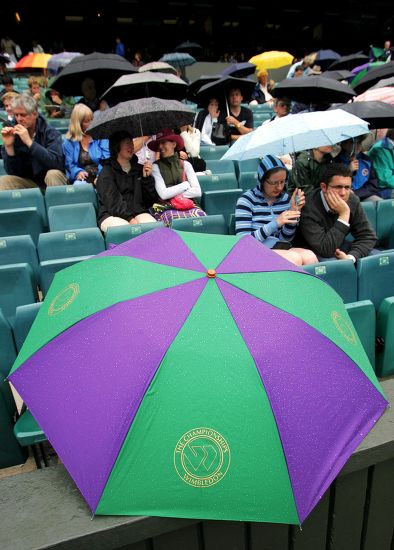 Umbrellas On Centre Court Rain Delays Editorial Stock Photo - Stock ...