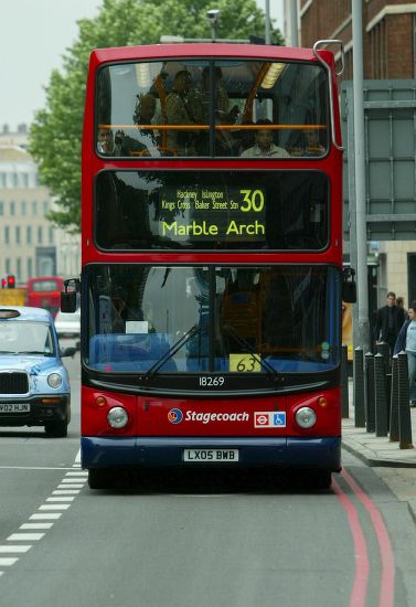 Number 30 Bus Drives Along Route Editorial Stock Photo - Stock Image ...