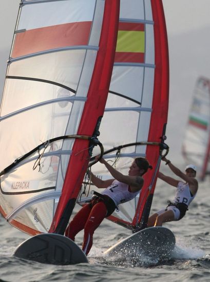 Polish Female Windsurfer Zofia Klepacka Speeds Editorial Stock Photo ...