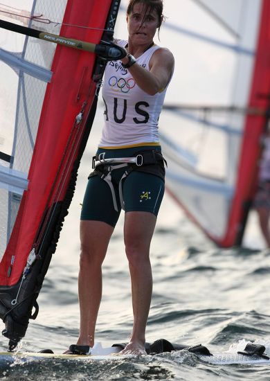 Australian Female Windsurfer Jessica Crisp Speeds Editorial Stock Photo ...