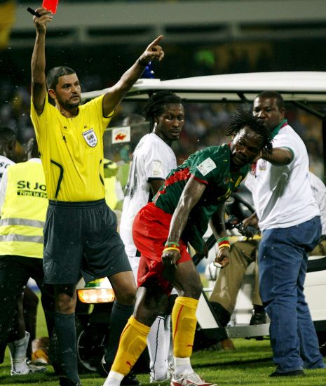 Cameroons Andre Bikey Amougour Sent Off Editorial Stock Photo - Stock ...