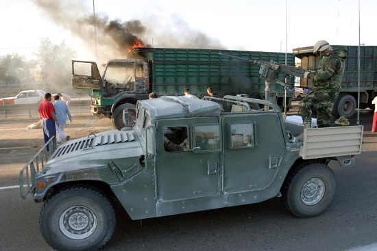 Us Army Humvee Passes Burning Syrian Editorial Stock Photo - Stock ...