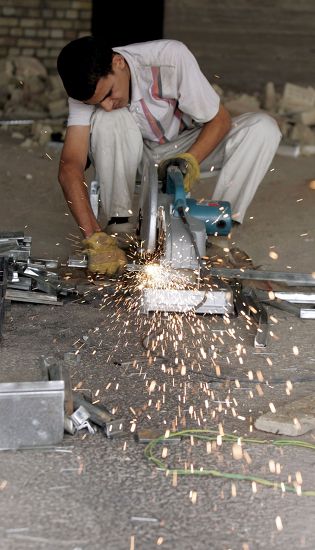 Iraqi Construction Worker Works New Building Editorial Stock Photo ...