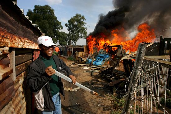 Man Runs Away Burning Shacks Ongoing Editorial Stock Photo - Stock ...