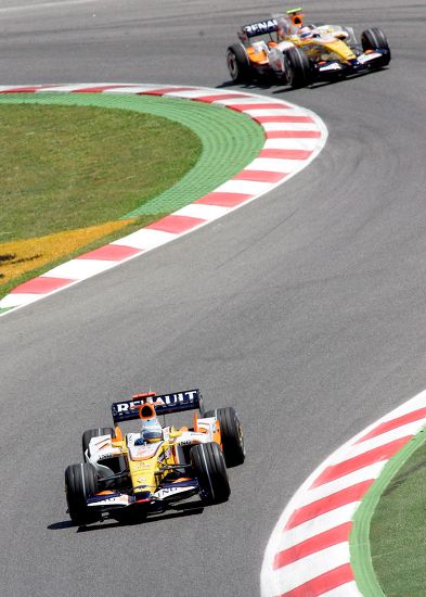 Spanish F1 Driver Fernando Alonso Steers Editorial Stock Photo - Stock ...